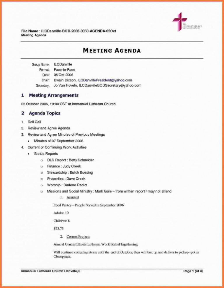 Sample Meeting Agenda Template Addictionary Agenda For A Meeting 