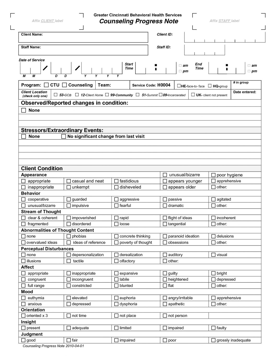 Psychiatric Hpi Template