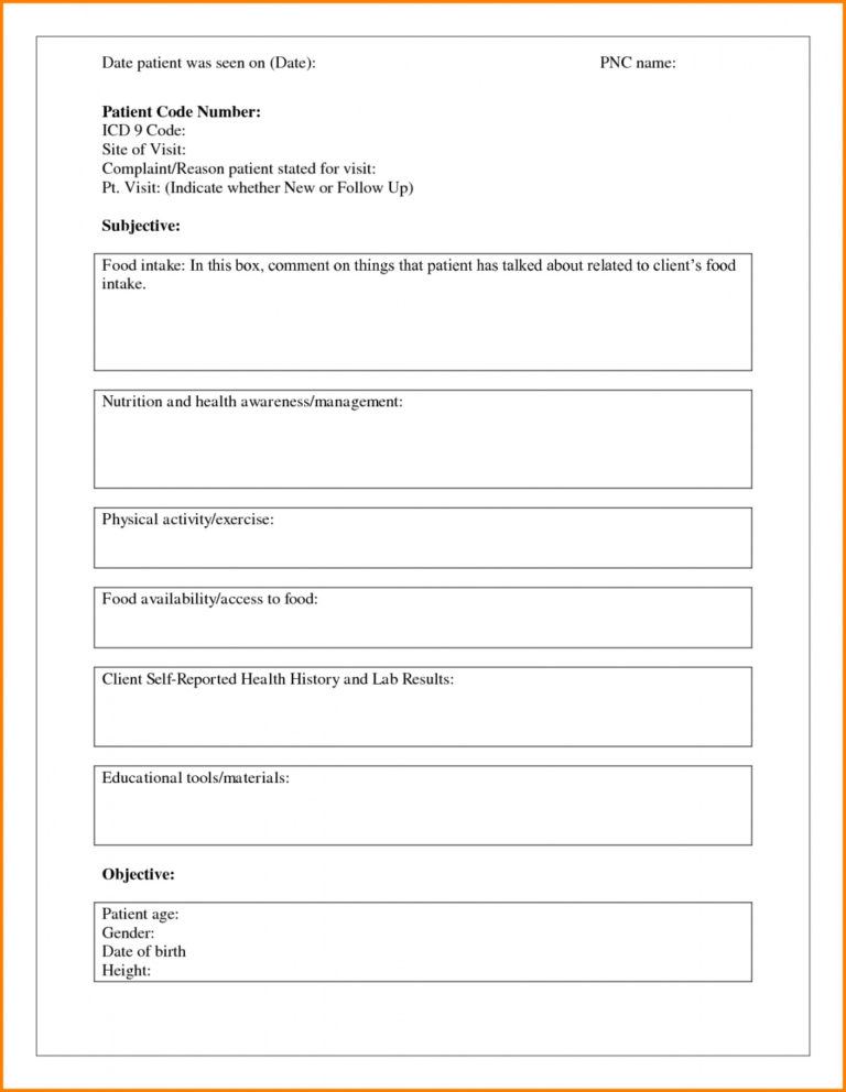Soap Notes Mental Health Template