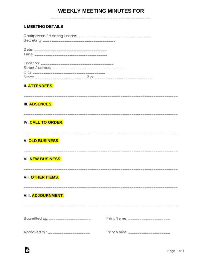 Editable Free Weekly Meeting Minutes Template Sample Pdf Word Recurring ... Editable Free Weekly Meeting Minutes Template Sample Pdf Word Recurring ...