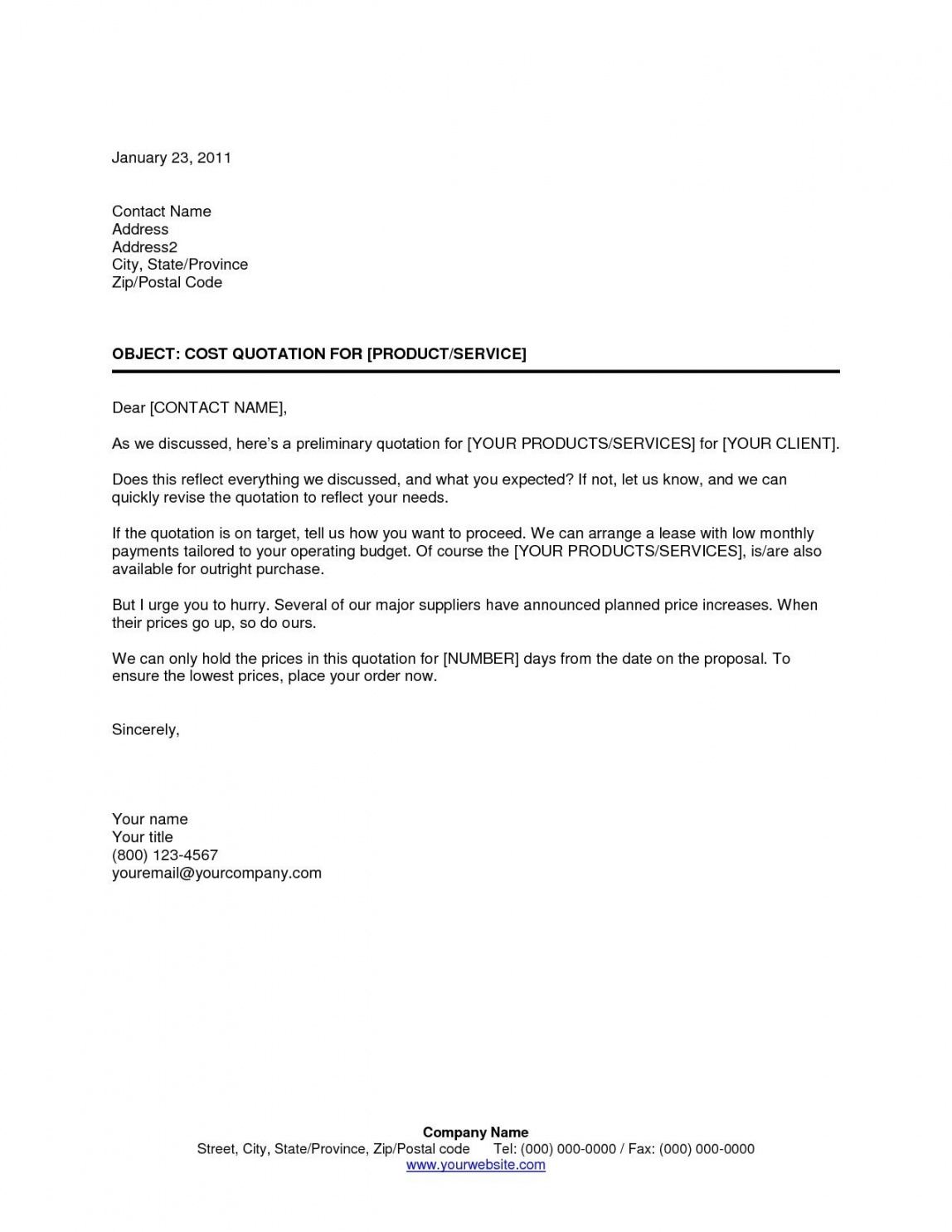 Printable How To Write An Email For Quotation Submission Sample